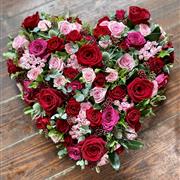 mixed rose heart funeral tribute flower bar ltd florist st.ives